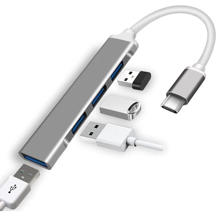 Hub USB C 4 Ports 4 en 1 USB 3.0 Adaptateur de Concentrateur de Type C ...