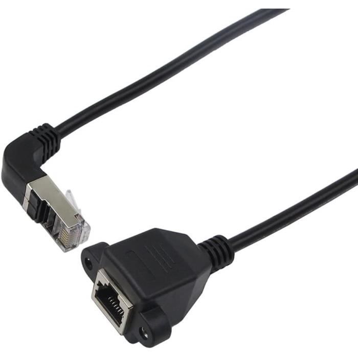 Câble de rallonge Ethernet, Coude à 90 degrés RJ45 mâle-Femelle Câble ...