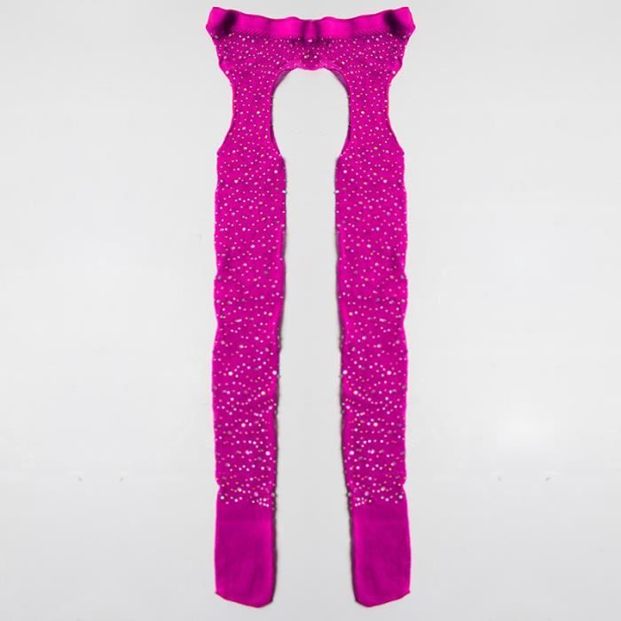 Rose foncé Taille unique Collant en résille à paillettes pour femmes ...