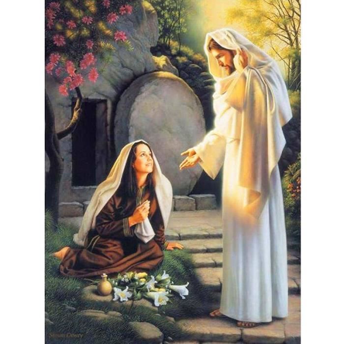 Peinture diamant 5D - Religion - Jésus - Tableau-Toile 70x55cm - Carré ...