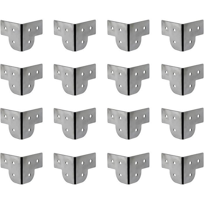 Lot De 16 Protections D'Angle Incurvées En Fer Chromé - 50 X 50 X 45 Mm ...