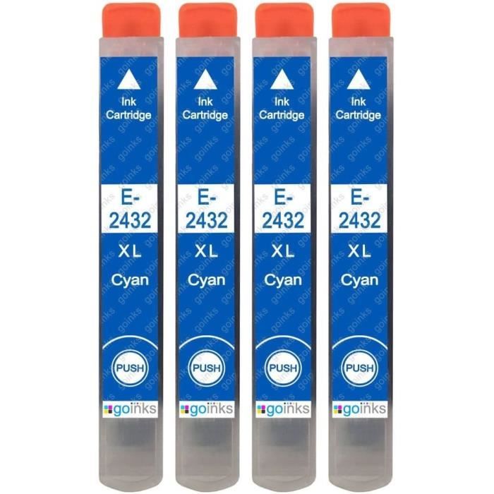 4 Go Encres Cyan Pour Remplacer Epson T2432 (24Xl) Compatible Avec Les ...