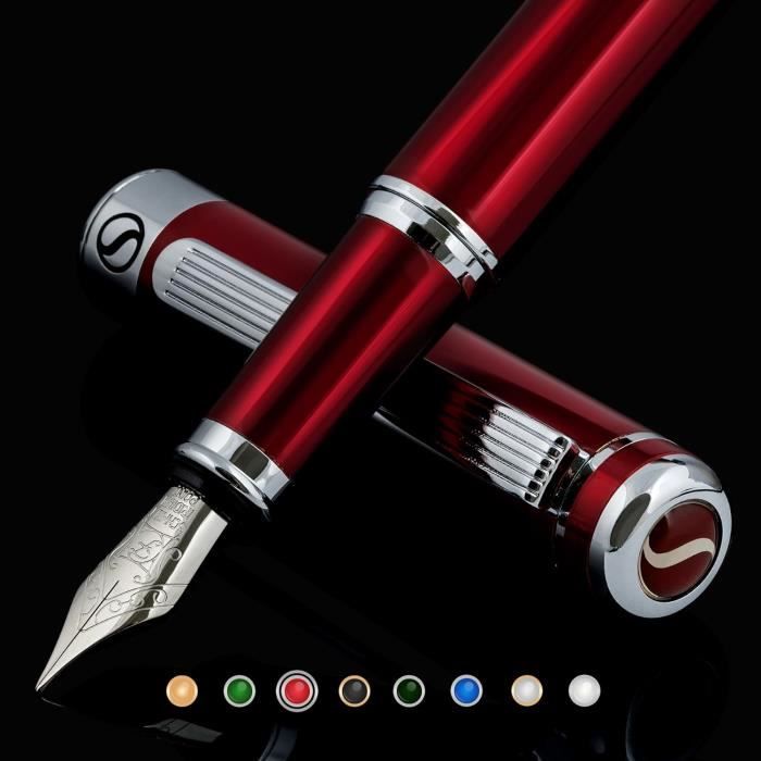 Stylo Plume Deep Crimson Red Superbe Stylo Avec Finition Chromée, Plume ...
