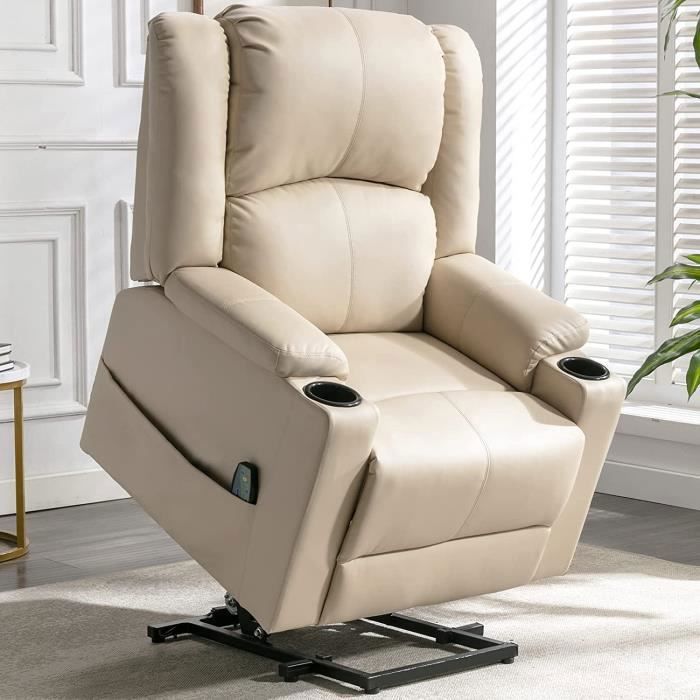 Fauteuil Relaxant Élévateur Électrique Comhoma Blanc Massage