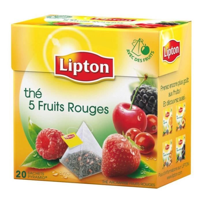 LIPTON Thé 5 fruits rouges, 6 x 20 - Cdiscount Au quotidien