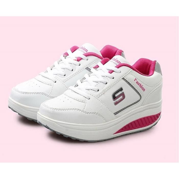Baskets femmes solide cuir d contract e Rouge Rouge - Cdiscount Chaussures
