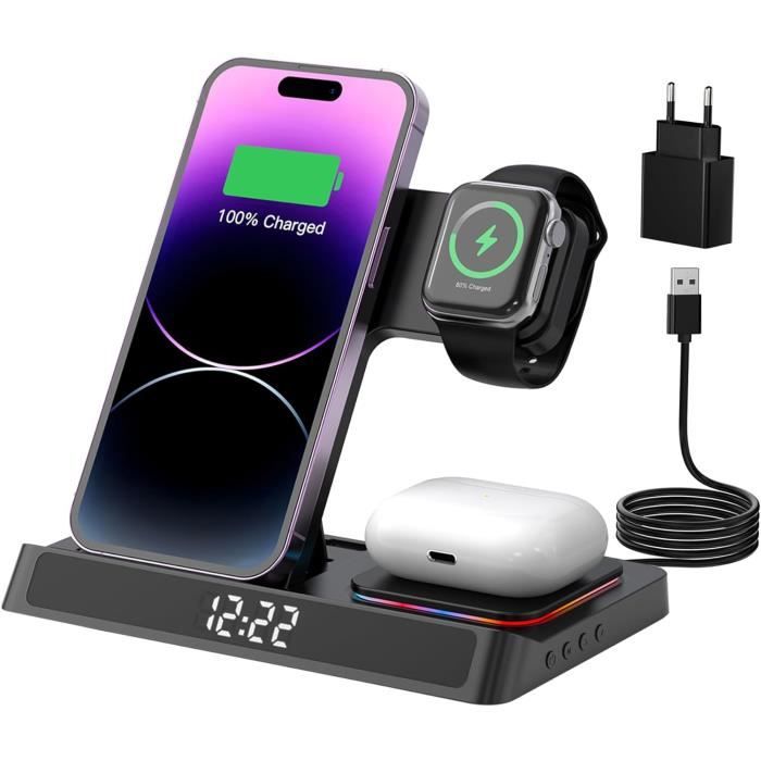 Chargeur Induction, 15W Qi Certifié Wireless Charge Pour Téléphones ...