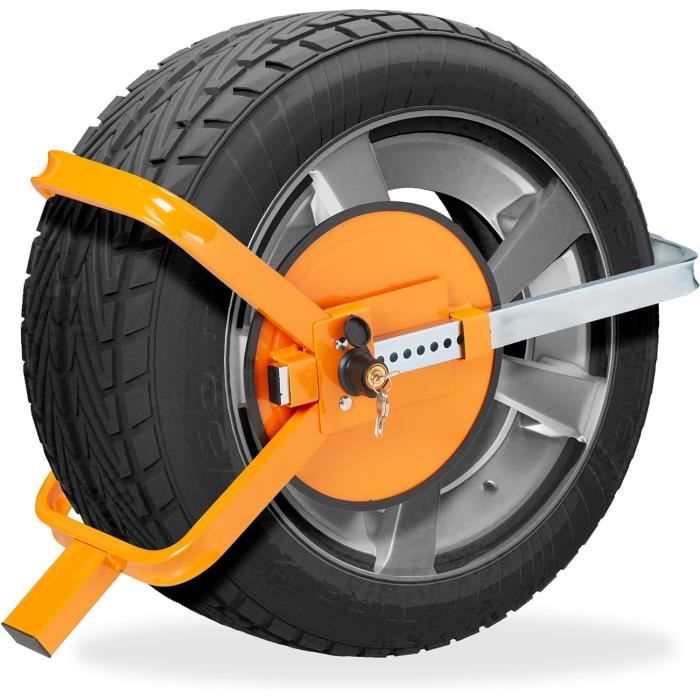 Griffe De Roue 13-15 Pouces, Bloque-Roue Voiture, Remorque, Camping-Car, Caravane, Antivol ...