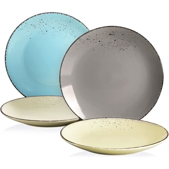 Vancasso, Série Navia, Assiette Plate à Dîner,4 Pièces, Grande Assiette ...
