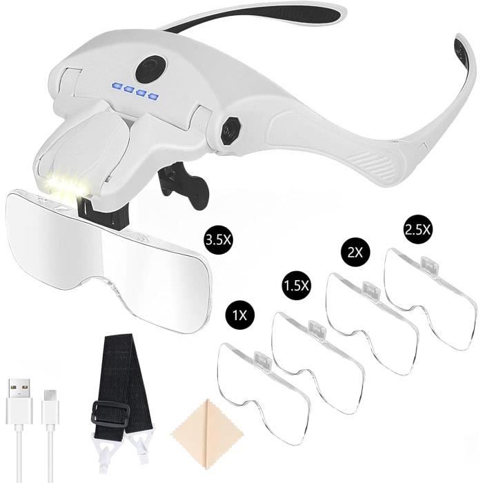 MeYuxg Loupe avec lère, loupe de lecture Diamond Painting accessoires, fixation de la tête ...
