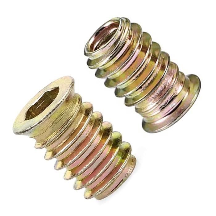 20Pcs M8 Inserts D'Écrou Alliage De Zinc Insert Filet Hexagonale Ecrous Filetage Extrieur Pour ...