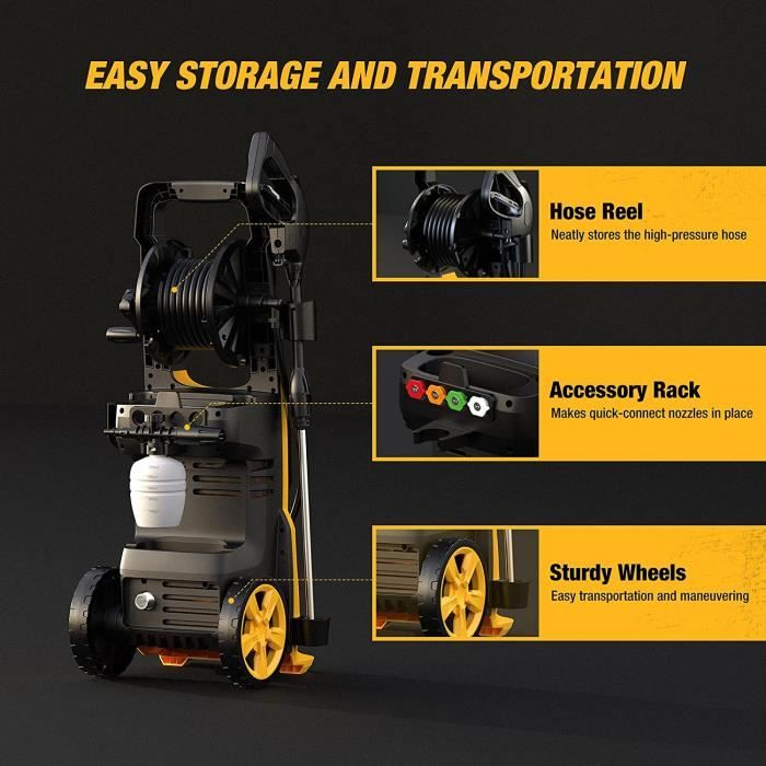 WestForce Nettoyeur à pression électrique 3500 PSI, 1,85 GPM 1900 W ...