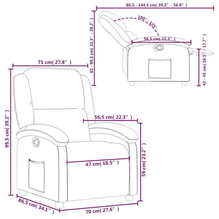 BONNIE®（Gris）Fauteuil releveur - dossier inclinable/135 degrés - Gris ...