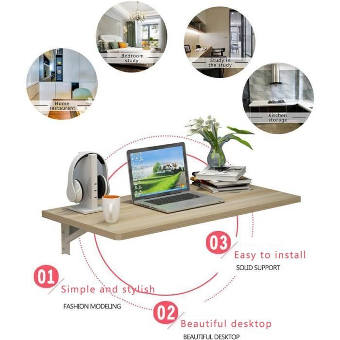 Table Murale, Table De Cuisine Rabattable,Murale Établi Pliant Tables ...