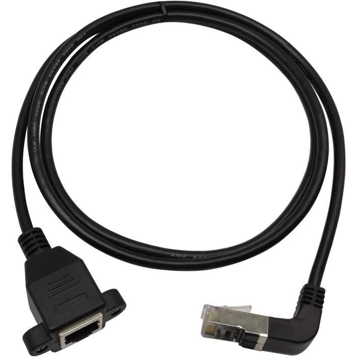 Câble de rallonge Ethernet, Coude à 90 degrés RJ45 mâle-Femelle Câble ...
