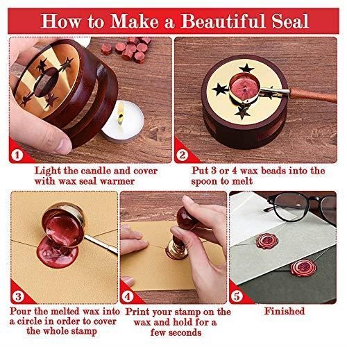 Cire Rouge Pour Sceaux De Timbre De Lettres Kit De Cire À Cacheter Avec ...