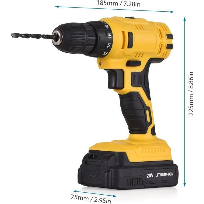Perceuse Électrique Sans Fil Por 20 V 3-8" Perceuse Électrique ...