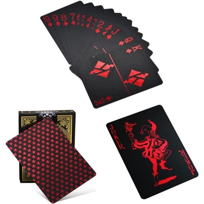 Cartes de poker étanches définies. Noir Conception Poker Carte ...
