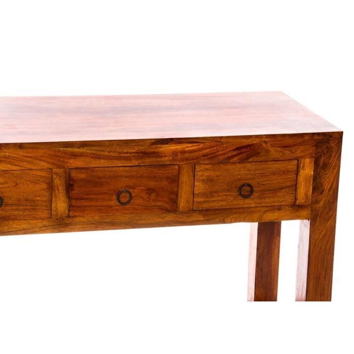 Console Table console en bois massif et acacia coloris marron ...