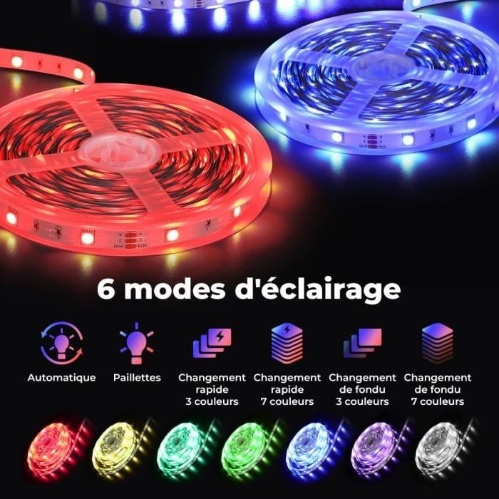 Rubans À Led Chambre Bande 5M Rgb Smd 5050 150 Led Avec Télécommande ...