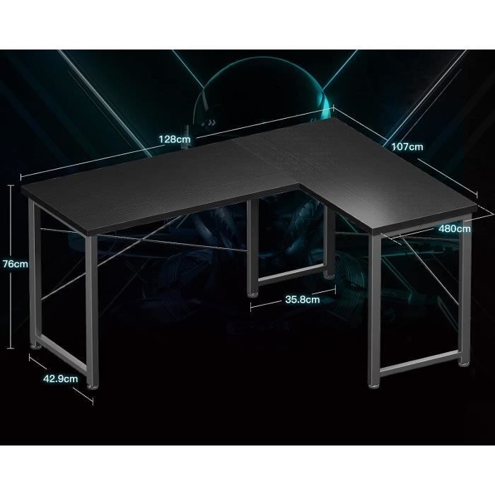 ODK Bureau en Forme de L, Table d'ordinateur, Bureau d'angle, Bureau ...