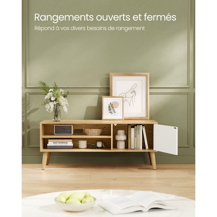 Meuble TV, pour Télévision jusqu'à 55 Pouces, Longueur 120 cm, Style ...