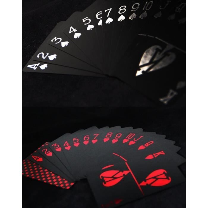 Cartes de poker étanches définies. Noir Conception Poker Carte ...