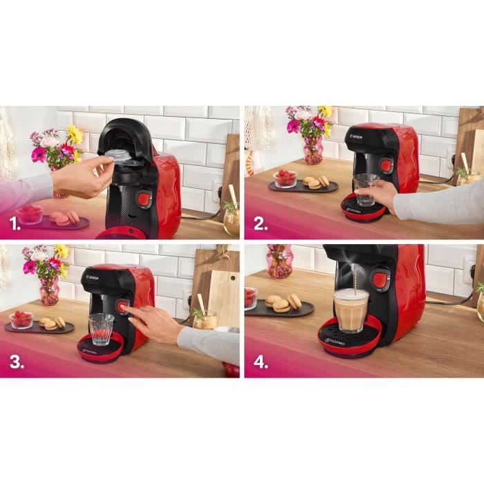 Machine à café multi-boissons - BOSCH - TASSIMO - T10 Happy rouge ...
