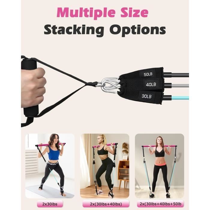 Kit De Barre De Pilates - Reformer Pilates 6 Bandes De Résistance ...