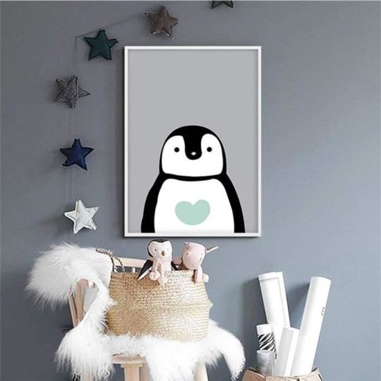 Pingouin Ours Polaire Dessin Animé Animal Peinture Pépinière Citations ...