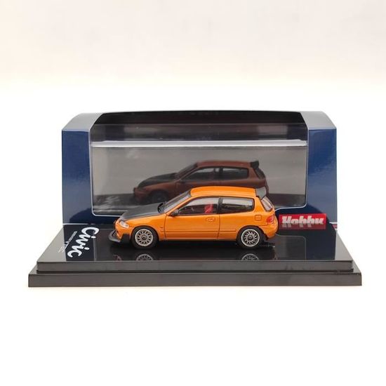 Hobby Japan 1/64 Honda Civic (EG6) JDM STYLE MESH WHEEL Orange HJ641017FP Moulé sous pression ...