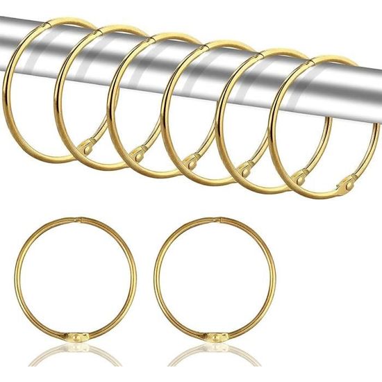 Lot de 24 anneaux de rideaux 50 mm Pour rideaux et tringles à rideaux ...