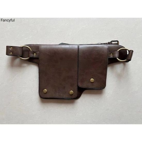 Marron - Sac à poche en cuir PU, rétro, médiéval, Renaissance, pour ...