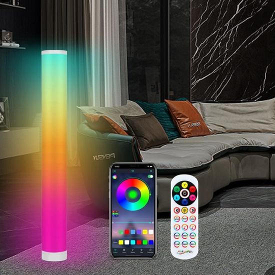 Ikodm Lampadaire sur Pied RGB - Lampe Salon LED APP Contrôle Télécommande Musique ...