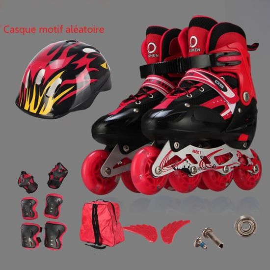 Roller Inline Enfant Réglable - LEOCLOTHO - Rouge A 8048 - Roues Flash ...
