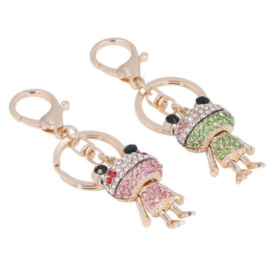Porte-clés grenouille - PWSHYMI - Alliage de zinc - Fabriqué à la main ...