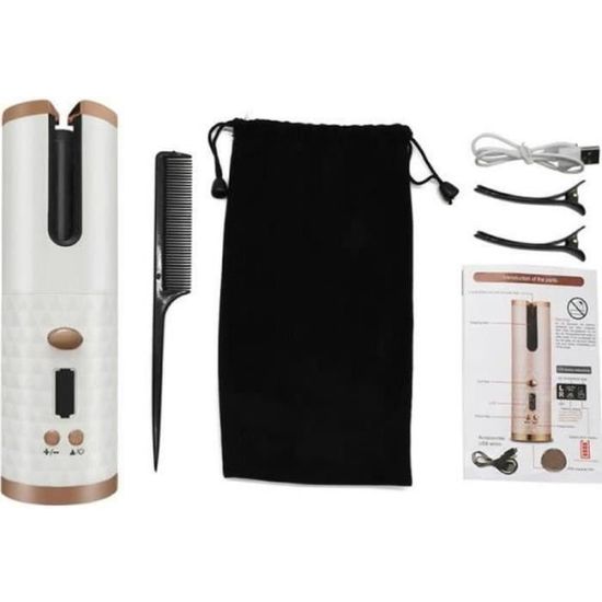 Fer à Friser Automatique Fers à Boucler Sans Fil3 Température Réglable4 Réglage de l'heure ...