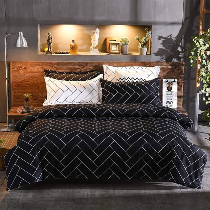 Housse De Couette Noir Et Blanc