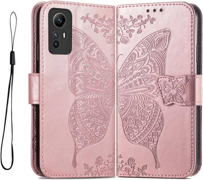 Étui en cuir PU avec fente pour carte, support et motif relief pour ...