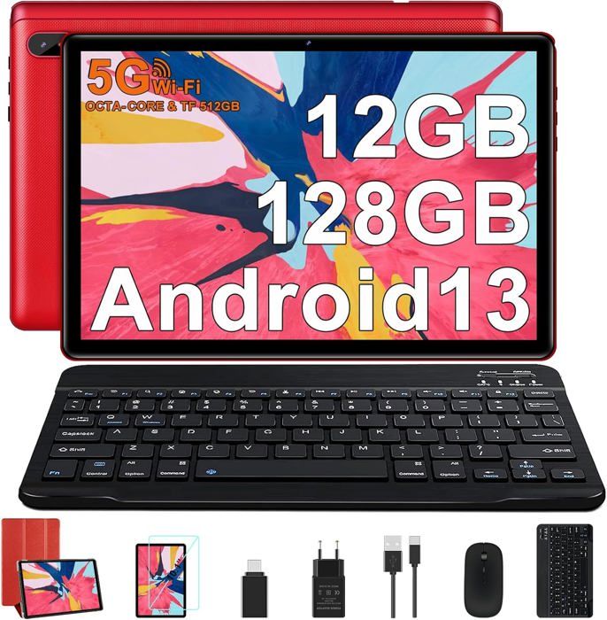 Tablette Android 13 Tablette 10 Pouces 12Go Ram+128Go Rom(Tf/1To)Octa-Core 2.0Ghz5G Wifi ...