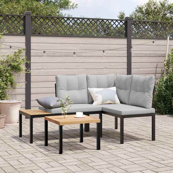 COZY Banc de patio/ Bancs de jardin avec coussins - MVS - lot de 2 ...