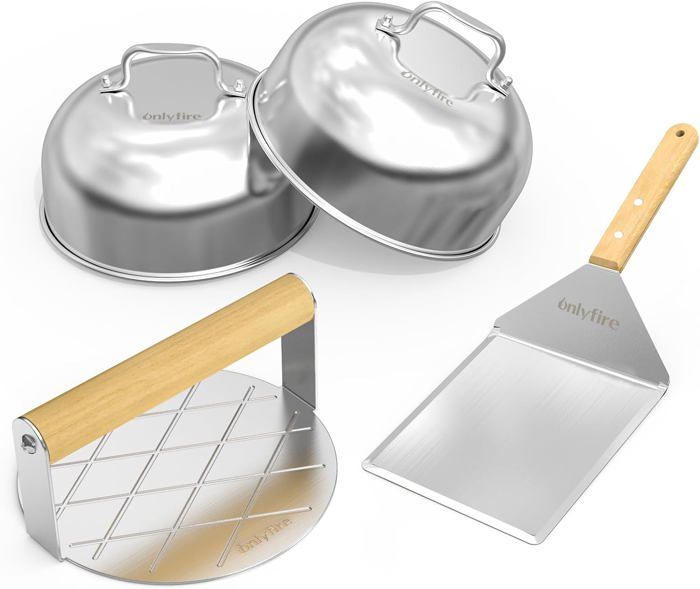 Onlyfire Smash Burget Set en Acier Inoxydable, Comprend 2 Cloche à ...
