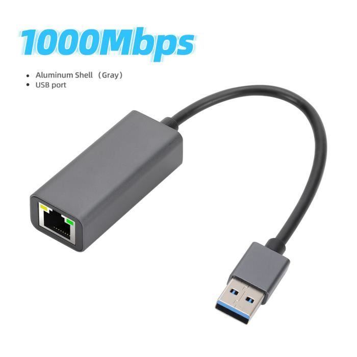 USB3.0 à RJ45 - Adaptateur USB 3.0 filaire, 10-100-1000Mbps, type C ...
