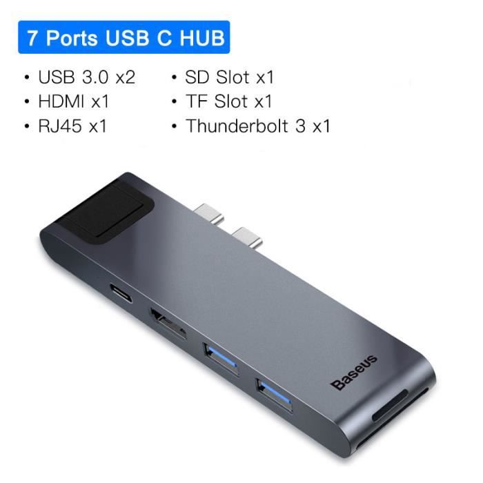 Concentrateur USB C 7 en 1 - Hub Usb C Vers Usb 3.0, Adaptateur ... Concentrateur USB C 7 en 1 - Hub Usb C Vers Usb 3.0, Adaptateur ...