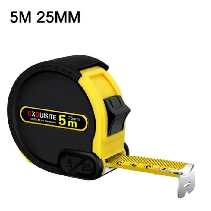 5M 25MM - Ruban à mesurer en acier rétractable, épais, Autobloquant, Outil pour le travail du ...