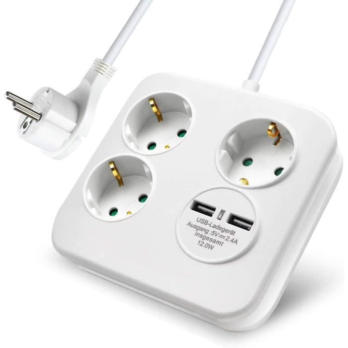 Bloc D'Alimentation 3 Prises Et 2 Ports Usb 1,5 M Pour La Maison, Le ...