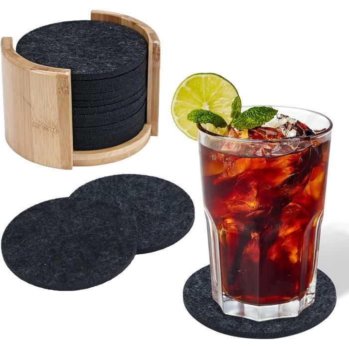 Dessous De Verre Feutre 12 Pièces, Sous Verre Rond Antidérapant Avec ...