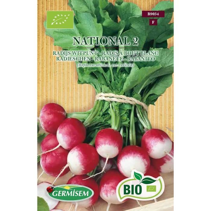 Bio Graines Radis à bout blanc NATIONAL 2.[Y870] - Cdiscount Jardin