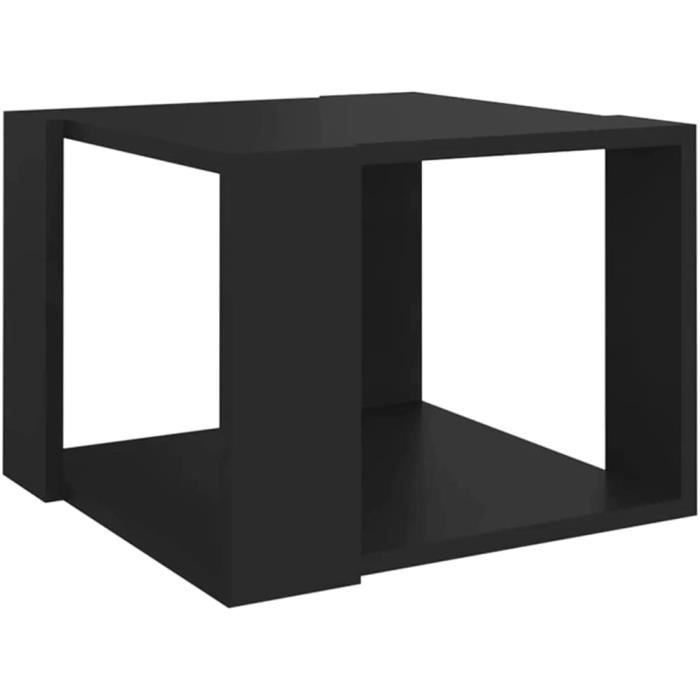Table Basse LIWI - Noir - 40x40x30 cm - Bois d'Ingéni - Cdiscount Maison