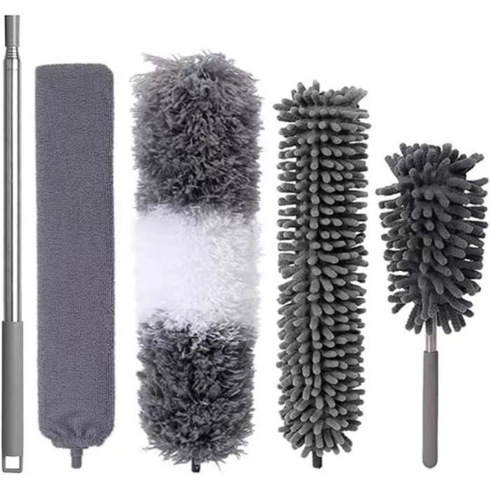 Kit de Plumeau Extensible, Nettoyage du Plumeau avec Rallonge Plumeau ...